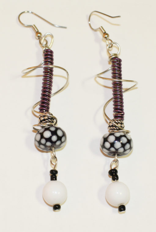 Purplespot Coil Earrings | Sonya Paz Art & Design