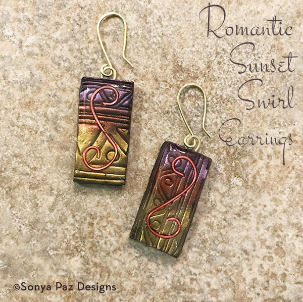 Romantic Sunset Swirl Earrings | Sonya Paz Art & Design